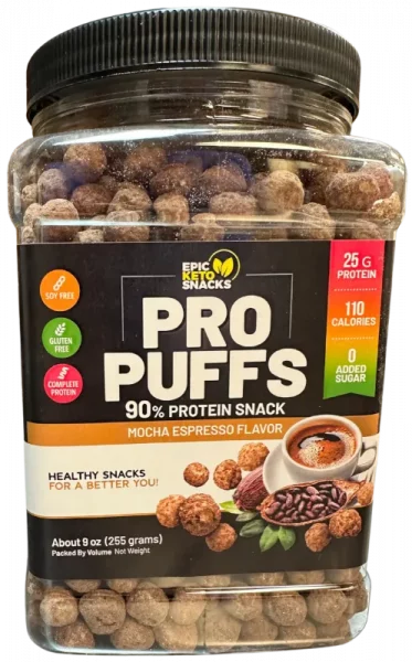 Epic Pro Puffs - 90% Protein - Mocha Espresso - Epic Keto Snacks