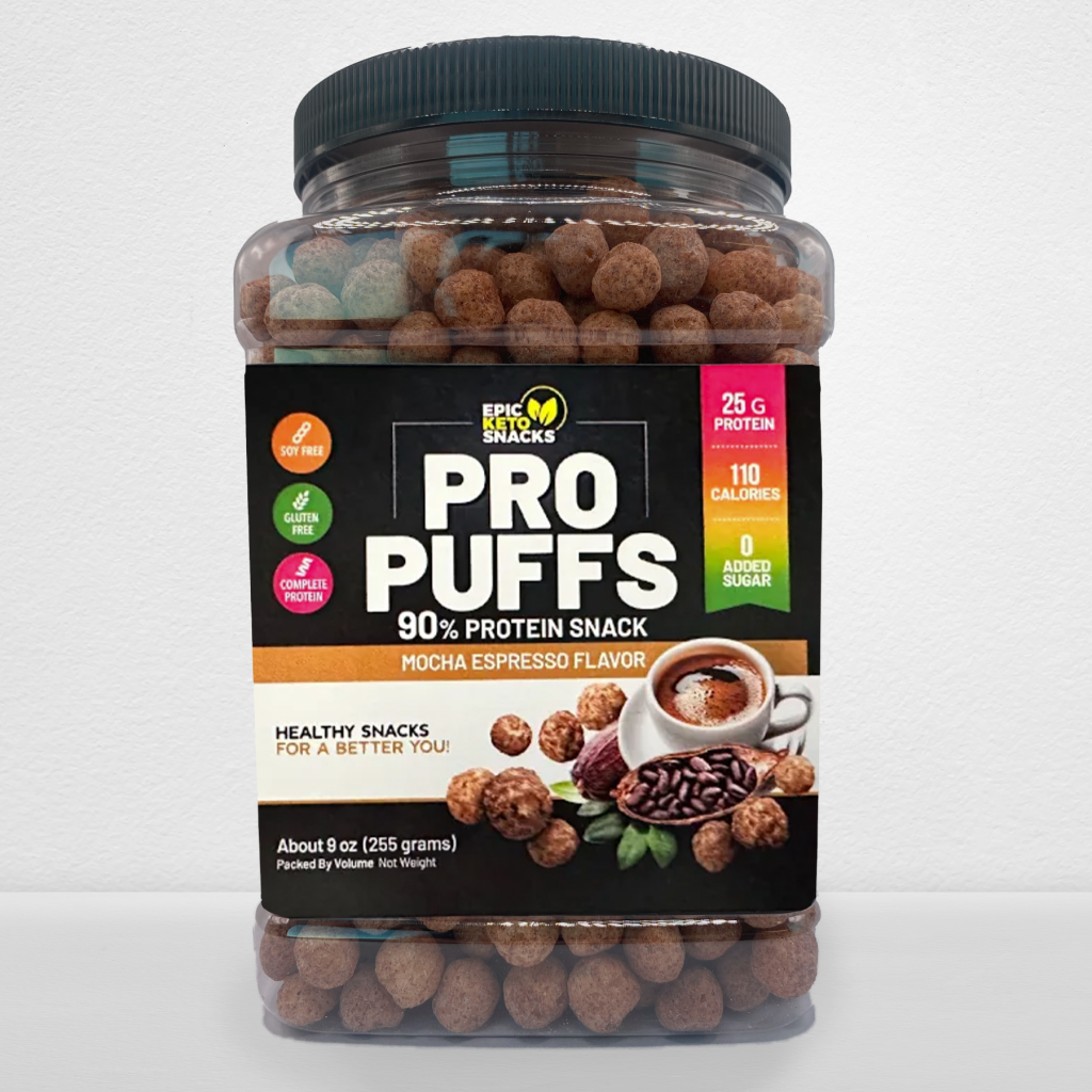 Epic Pro Puffs - 90% Protein - Mocha Espresso - Epic Keto Snacks