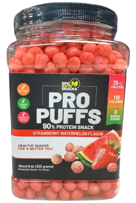 Epic Pro Puffs - 90% Protein - Strawberry Watermelon - Epic Keto Snacks